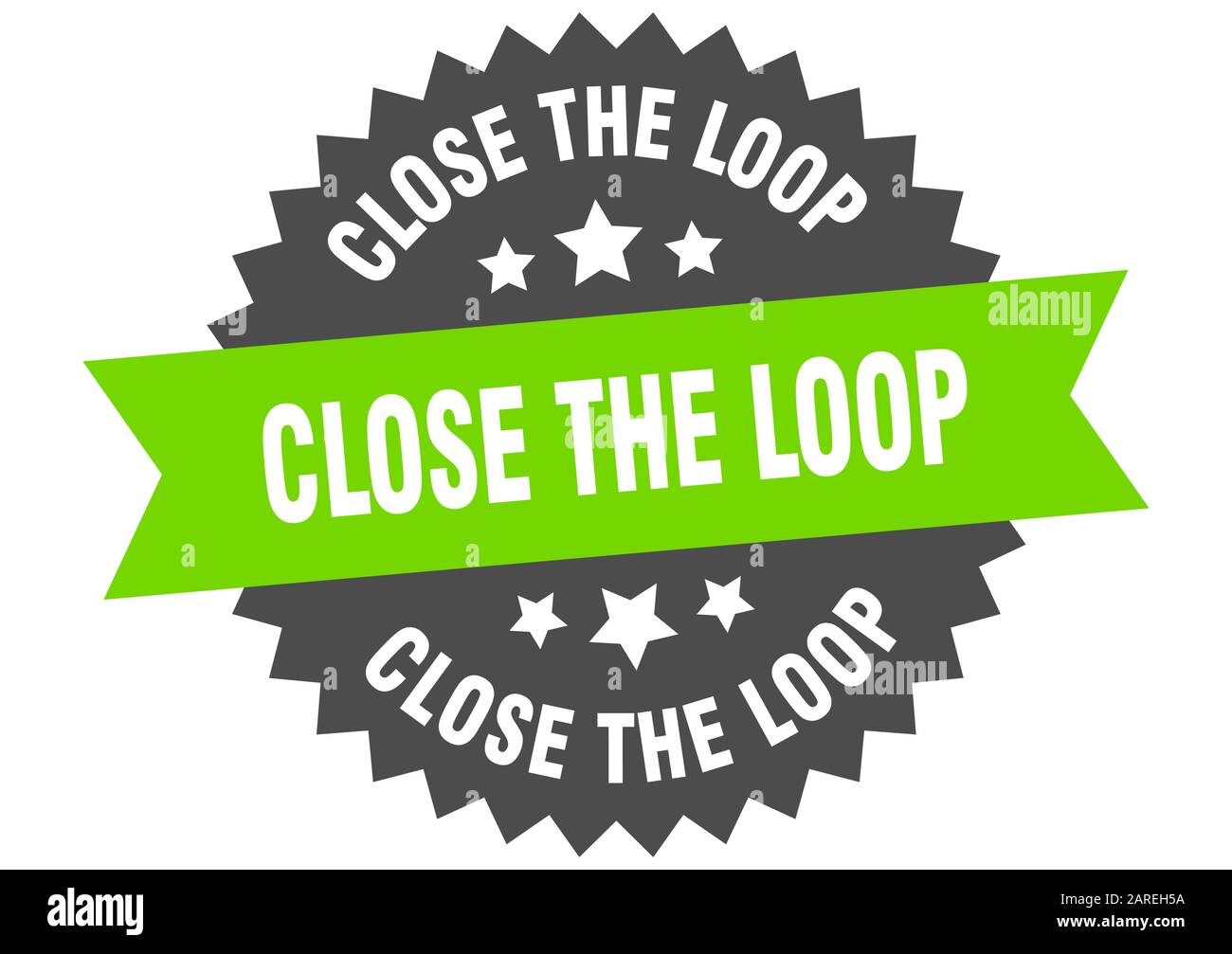 close the loop sign. close the loop circular band label. round close ...