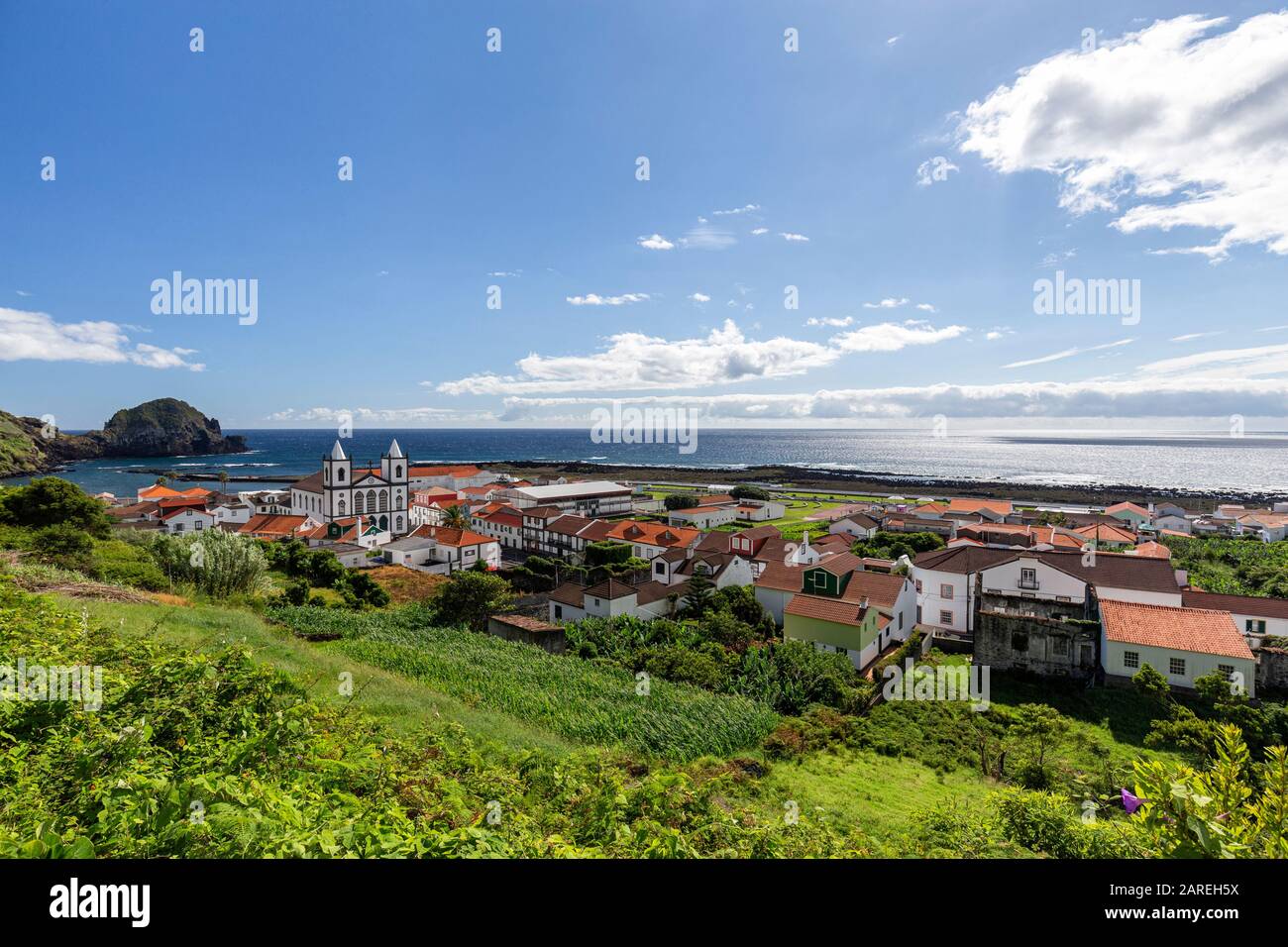 The beautiful village of Lajes do Pico on Pico island in the Azores ...