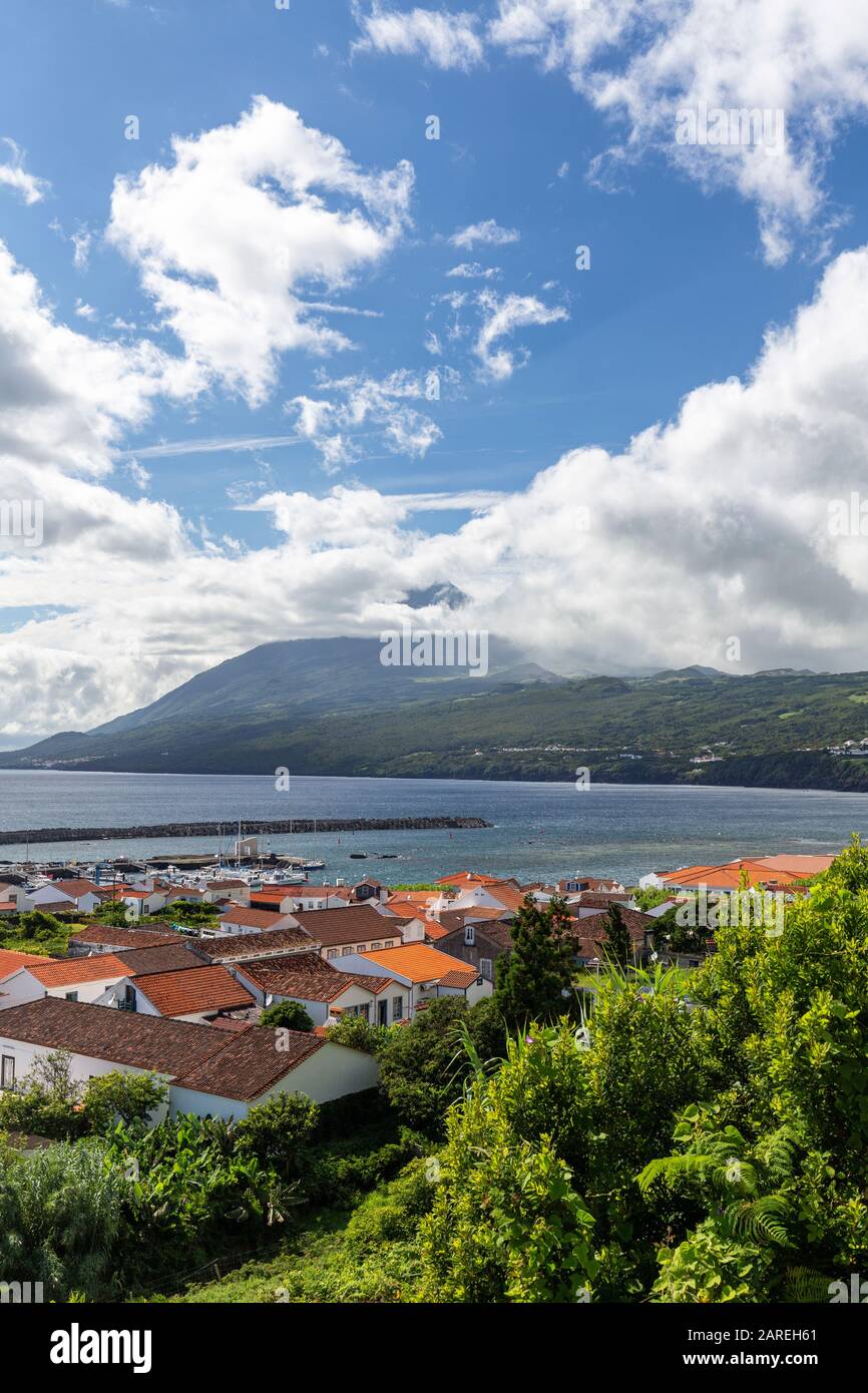 Portrait view of Lajes do Pico on Pico island in the Azores, Portugal ...