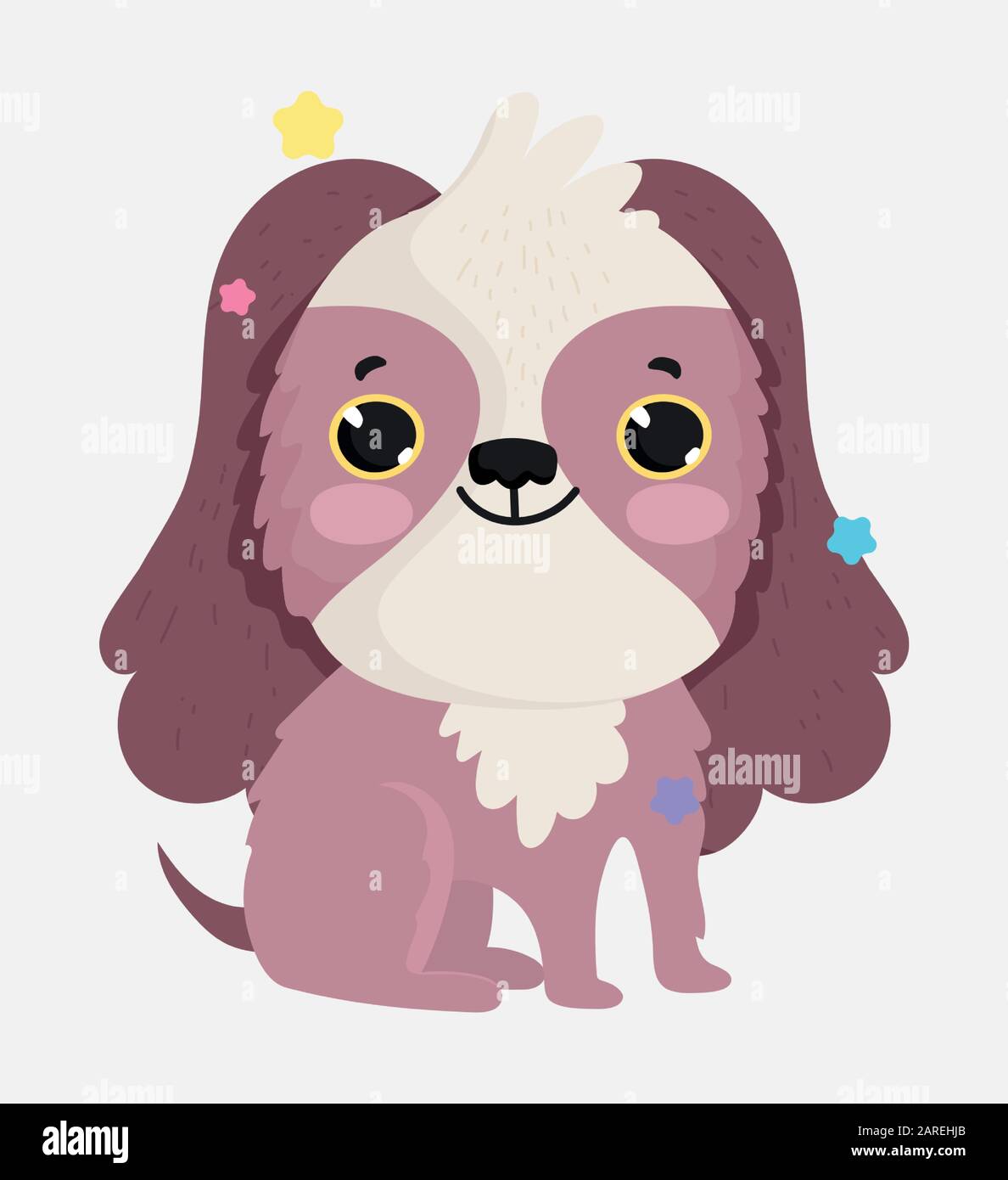 cute dog domestic cartoon animal, pets vector illustration Stock Vector ...