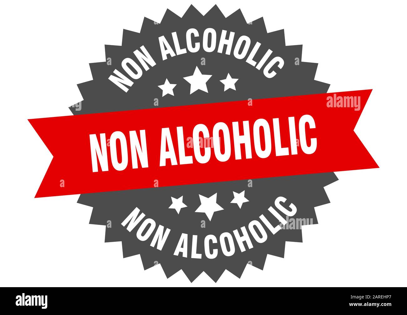 non alcoholic sign. non alcoholic circular band label. round non ...