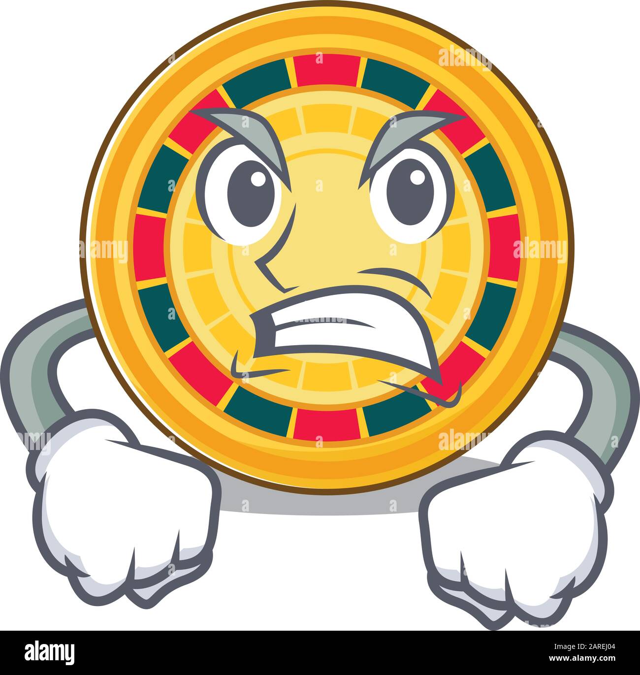 Roulette cartoon character design having angry face Stock Vector Image ...