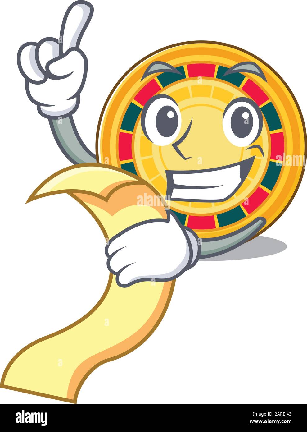 A funny cartoon character of roulette with a menu Stock Vector Image ...