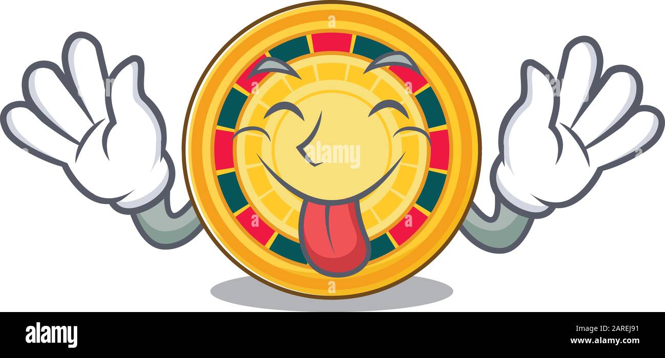Cute roulette cartoon mascot style with Tongue out Stock Vector Image ...