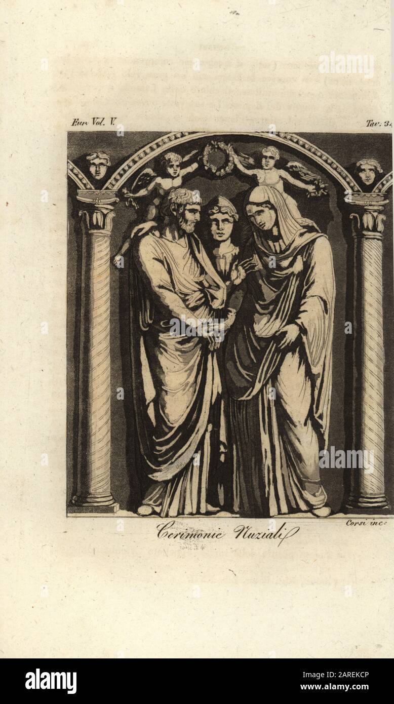 Roman wedding ceremony engraving hi-res stock photography and images ...