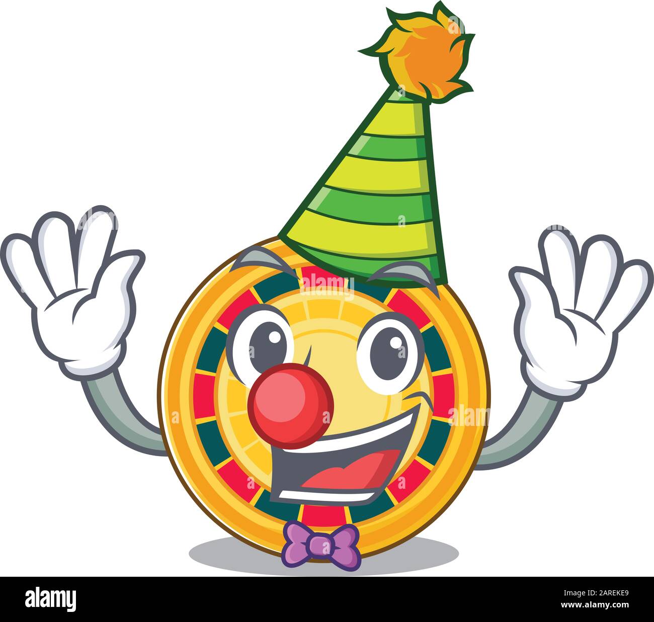 Funny Clown roulette cartoon character mascot design Stock Vector Image ...