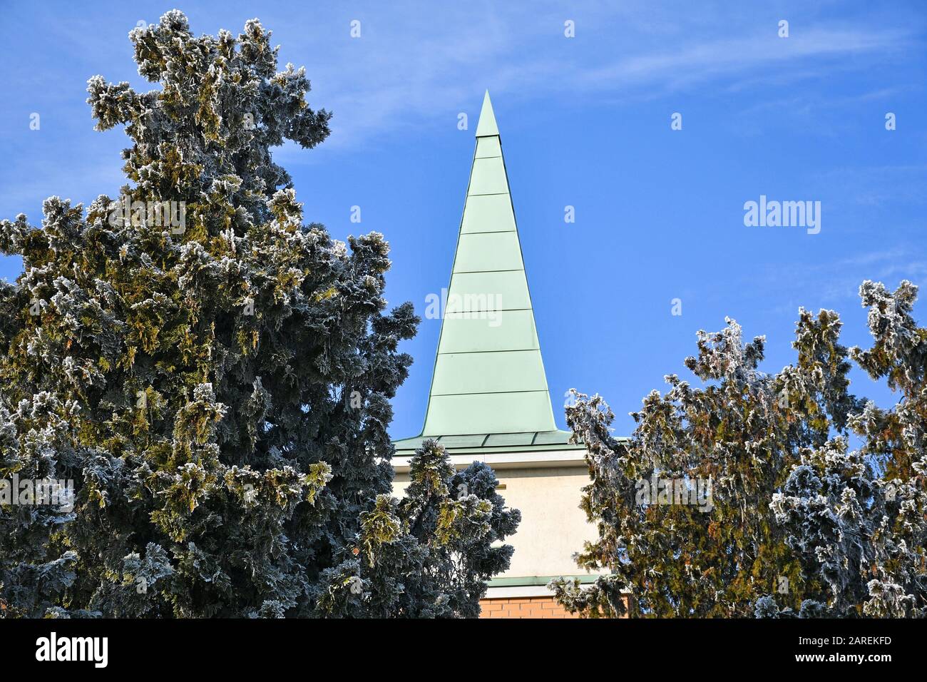 Church tower in winter hi-res stock photography and images - Alamy