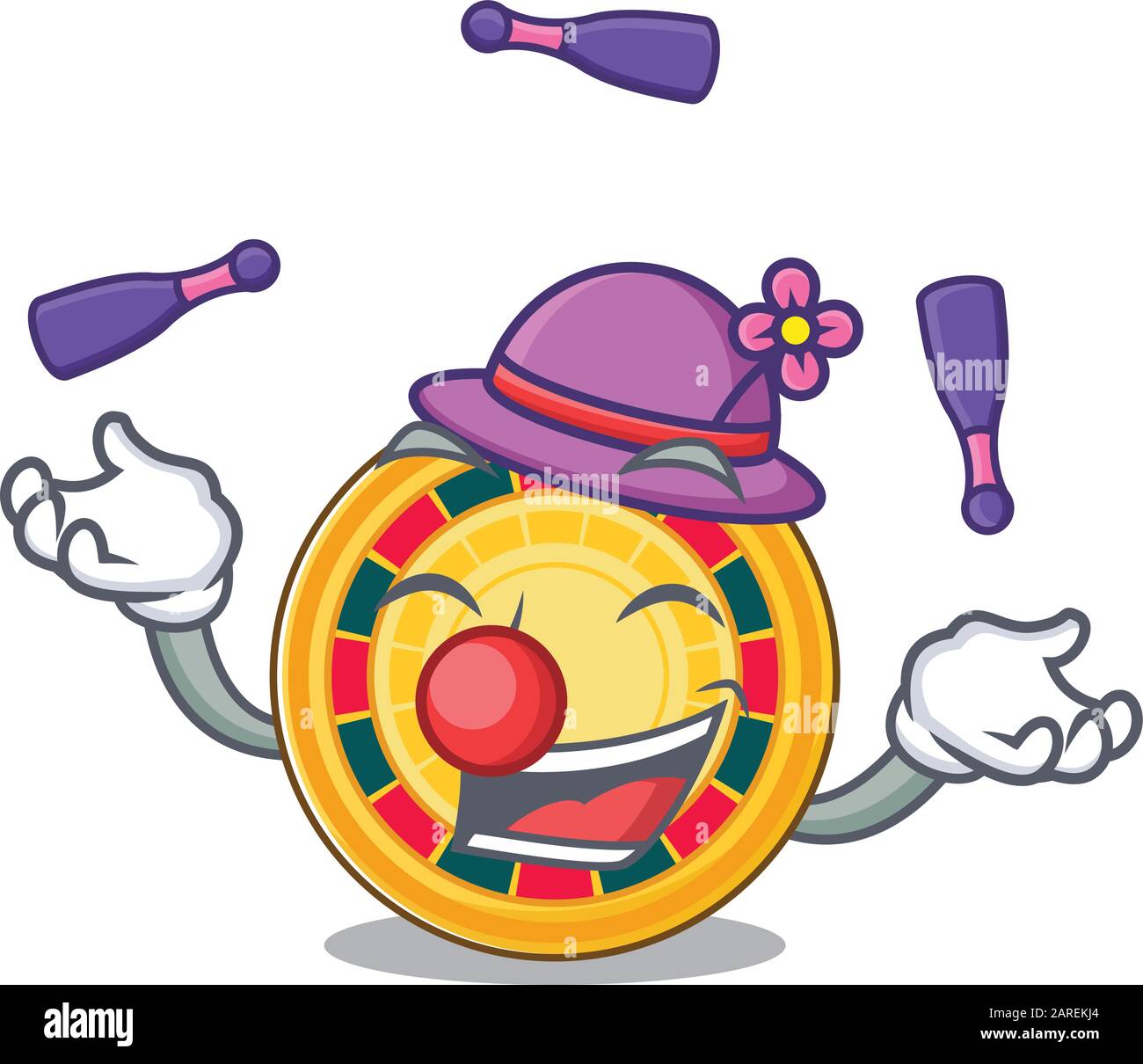 Smart roulette cartoon character design playing Juggling Stock Vector ...