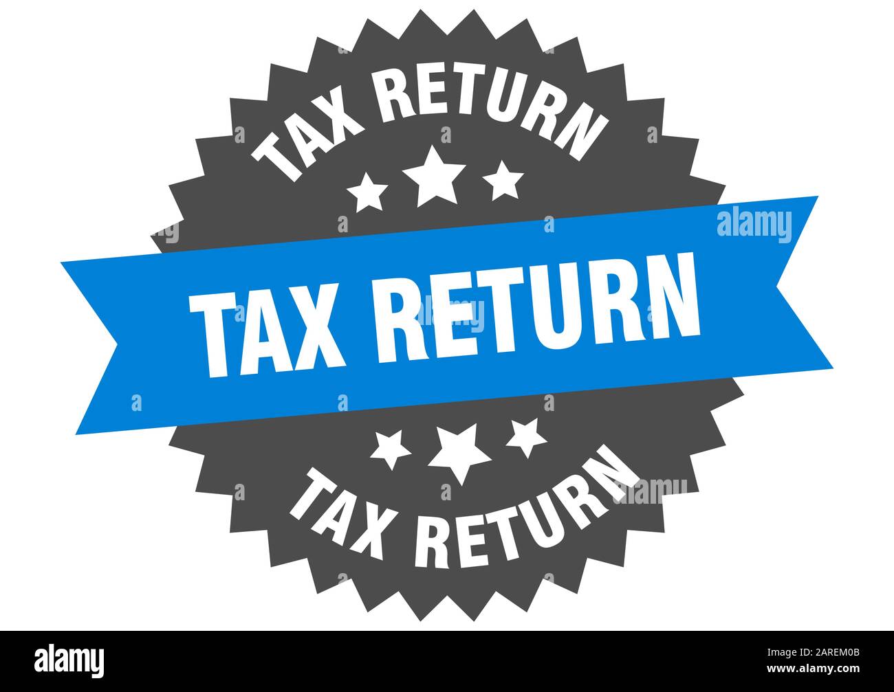 tax return sign. tax return circular band label. round tax return ...