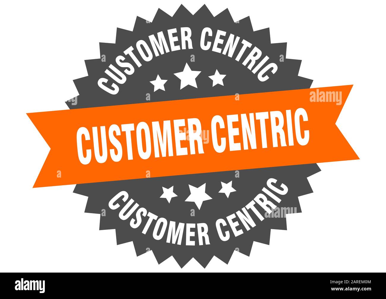 customer centric sign. customer centric circular band label. round ...