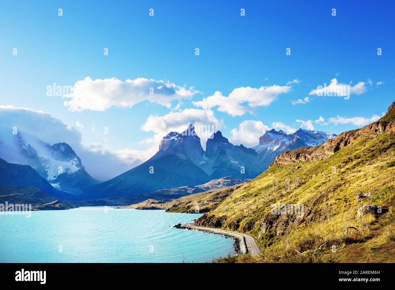 Beautiful mountain landscapes in Torres Del Paine National Park, Chile ...