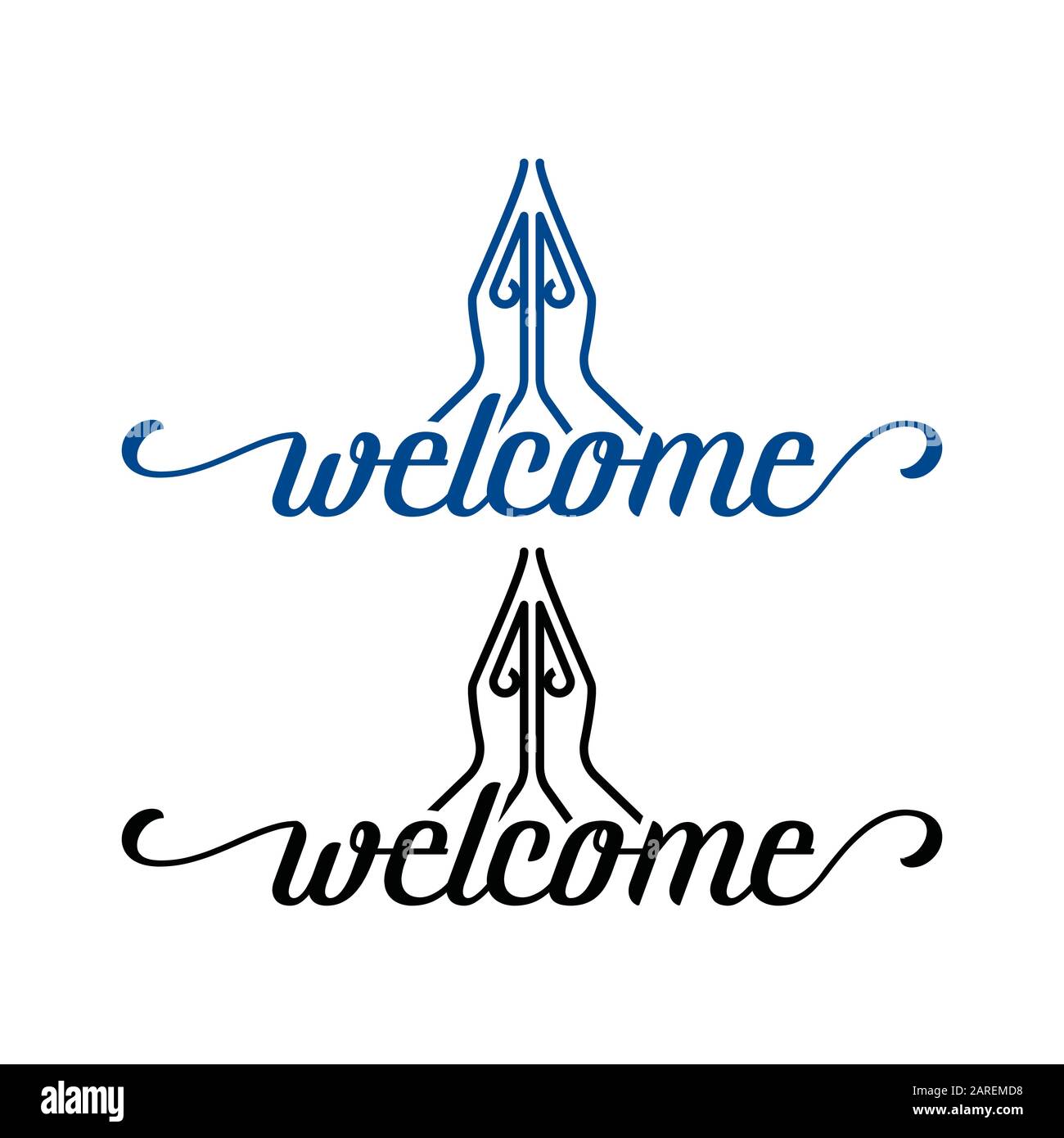 Welcome letters/words on a white background. Illustration of ...