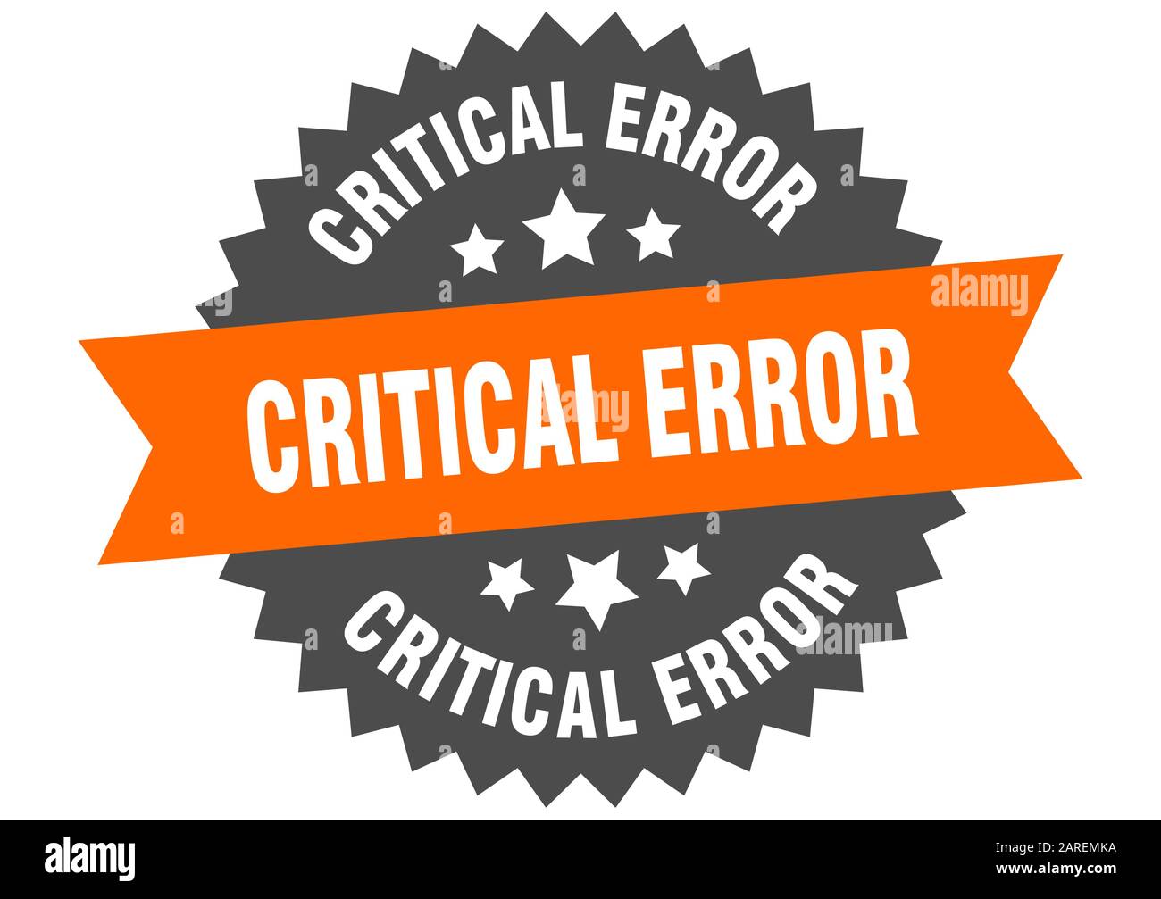 critical error sign. critical error circular band label. round critical ...