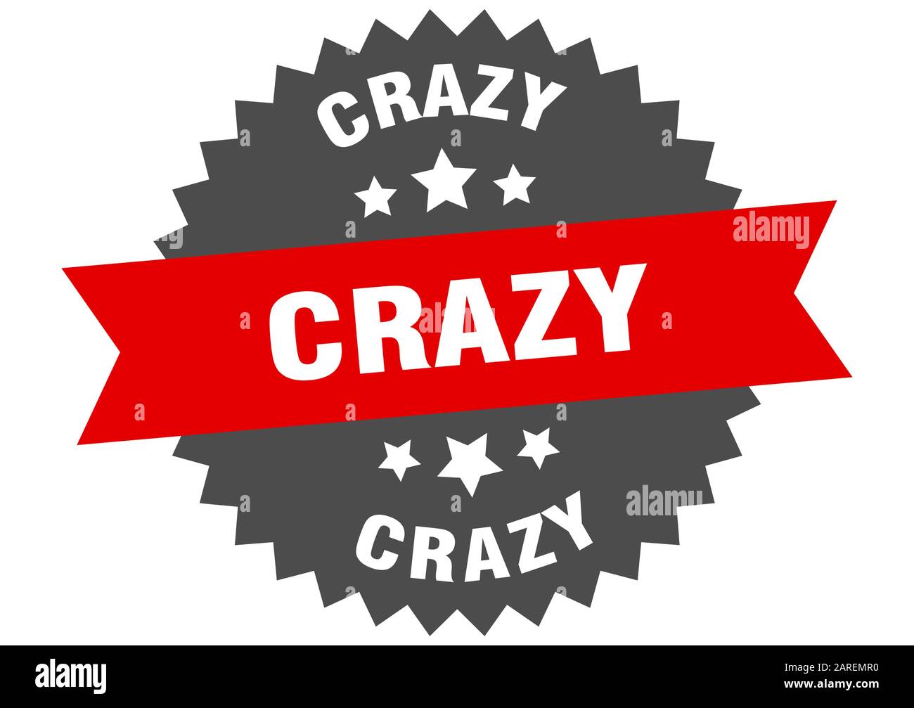 crazy sign. crazy circular band label. round crazy sticker Stock Vector ...
