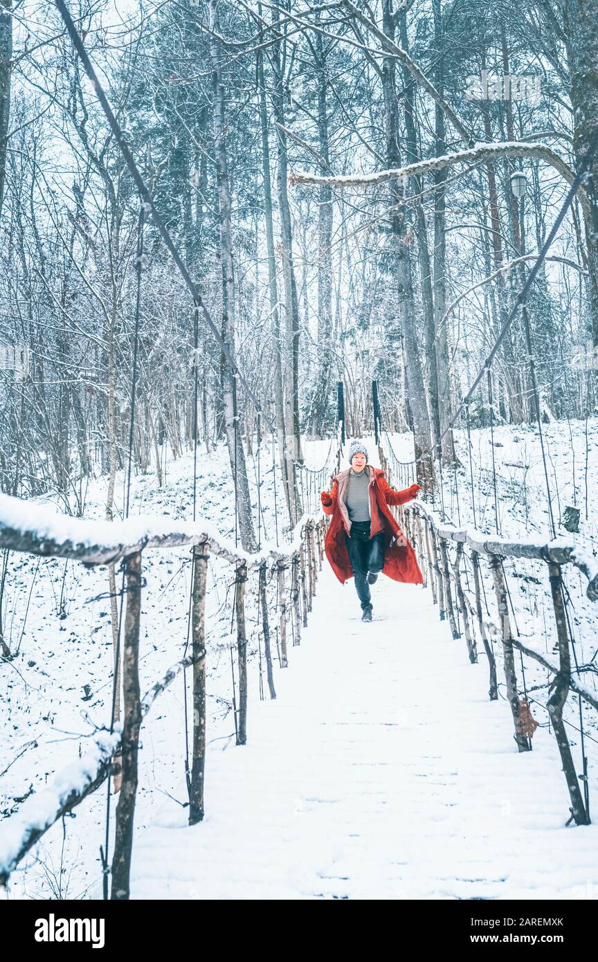 Covered suspension bridge hi-res stock photography and images - Alamy