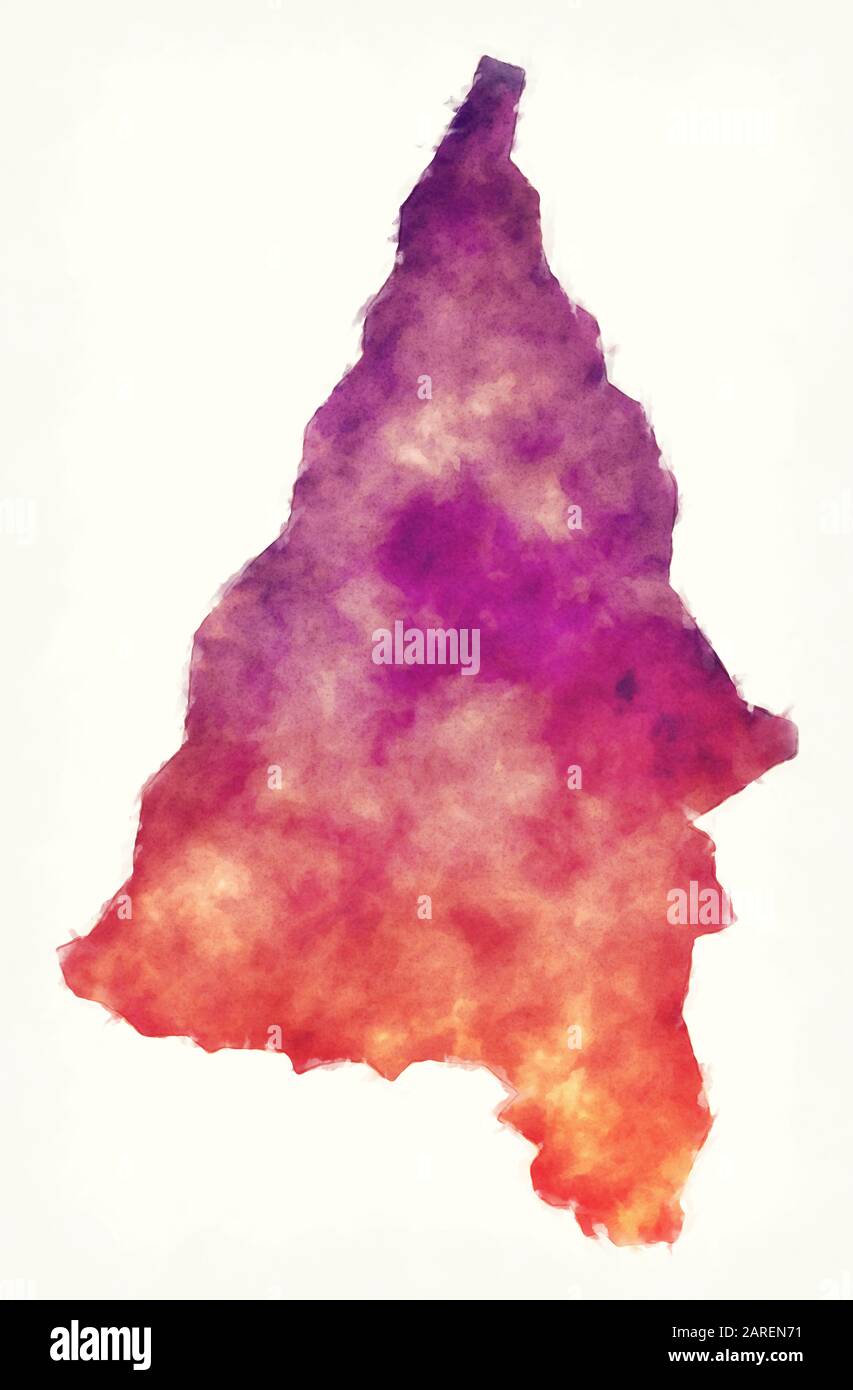 Laborie Quarter watercolor map of Saint Lucia Stock Photo - Alamy