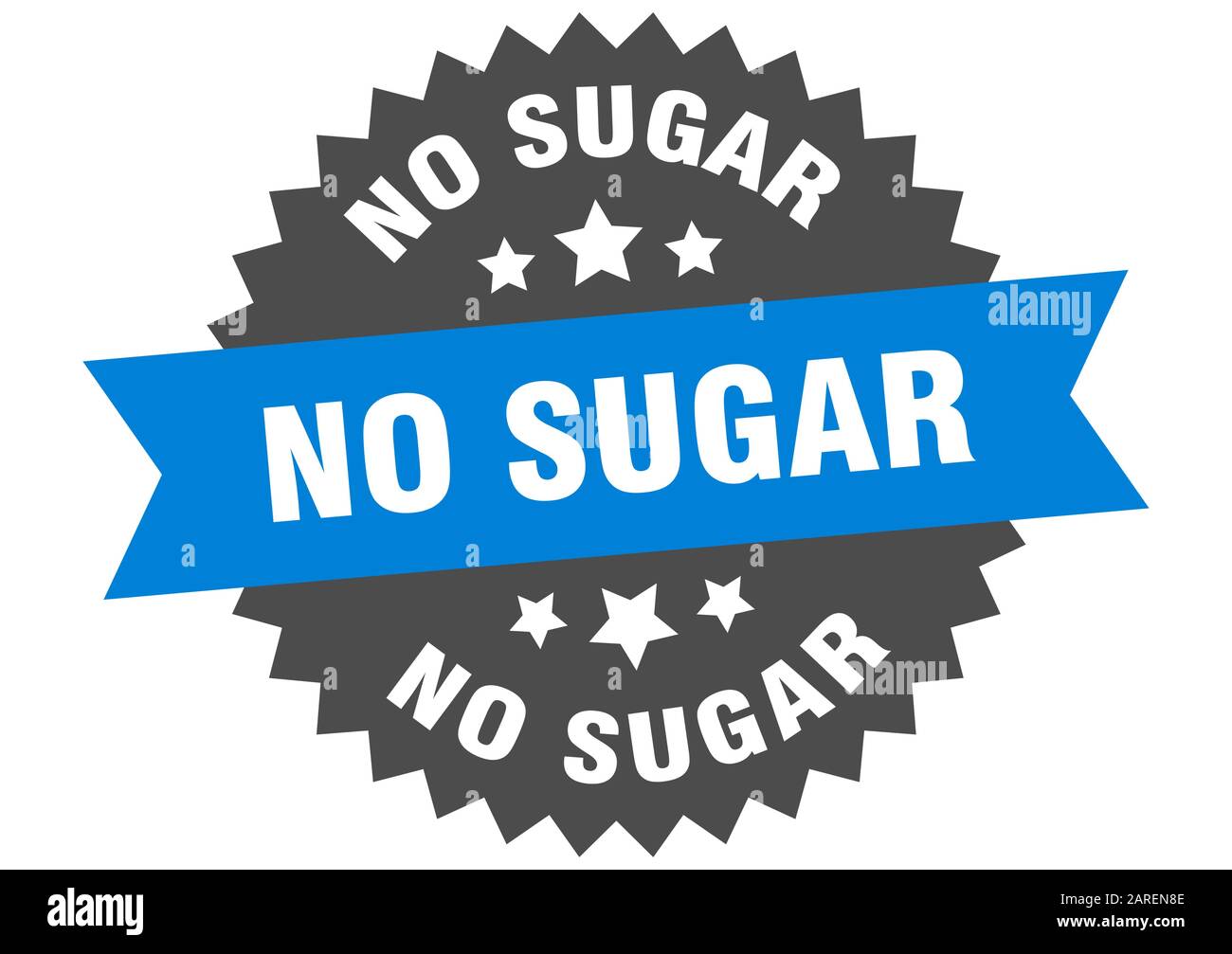 no sugar sign. no sugar circular band label. round no sugar sticker ...