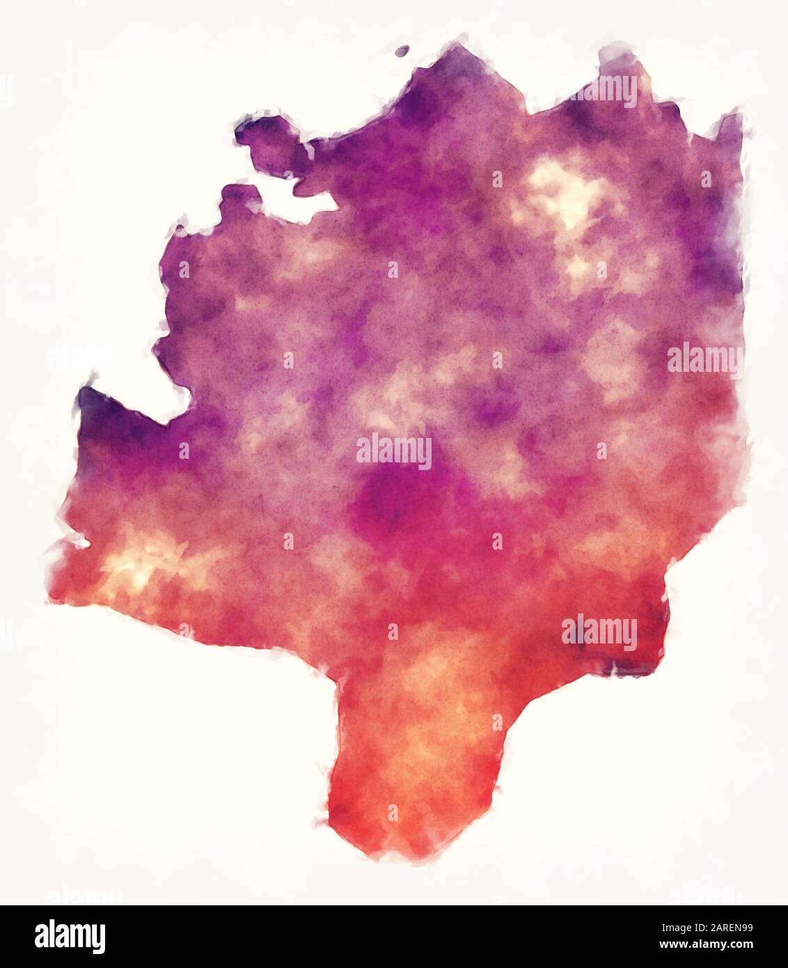 Castries Quarter watercolor map of Saint Lucia Stock Photo - Alamy