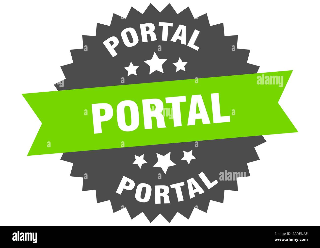 portal sign. portal circular band label. round portal sticker Stock ...