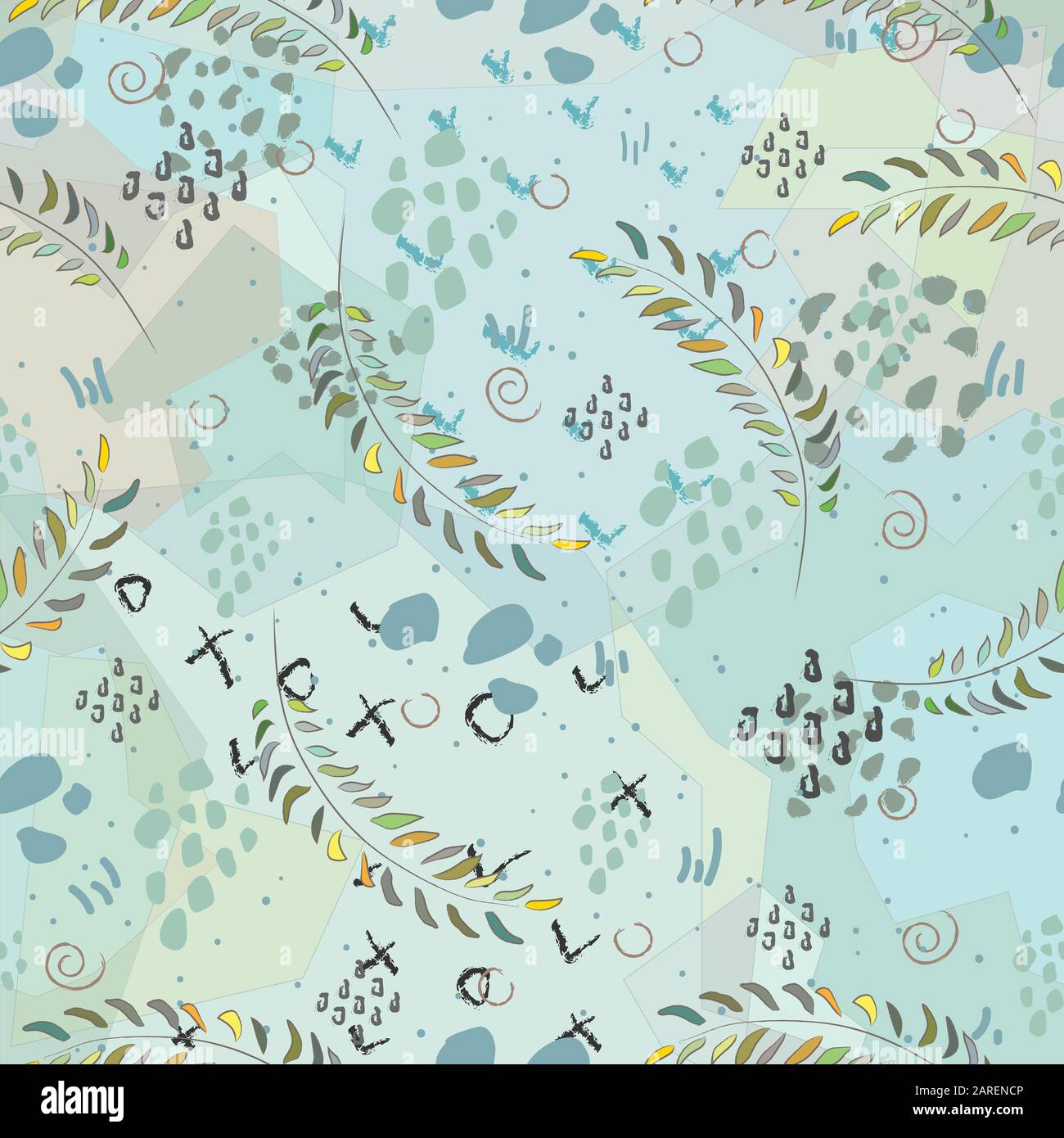 Seamless Algae Seamless Pattern. Modern Digital Design. Marine ...