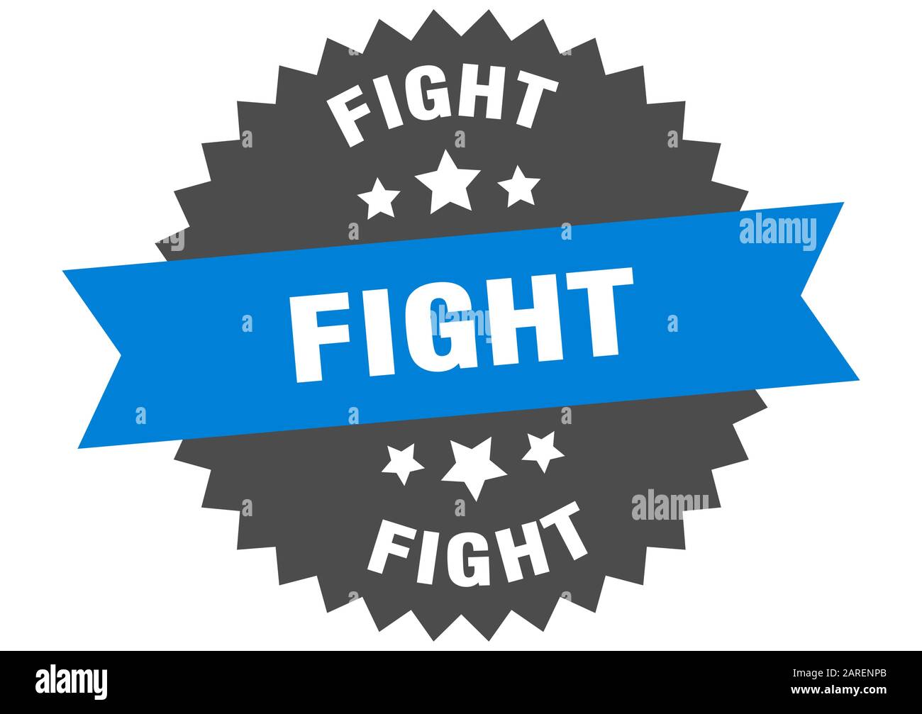 fight sign. fight circular band label. round fight sticker Stock Vector ...
