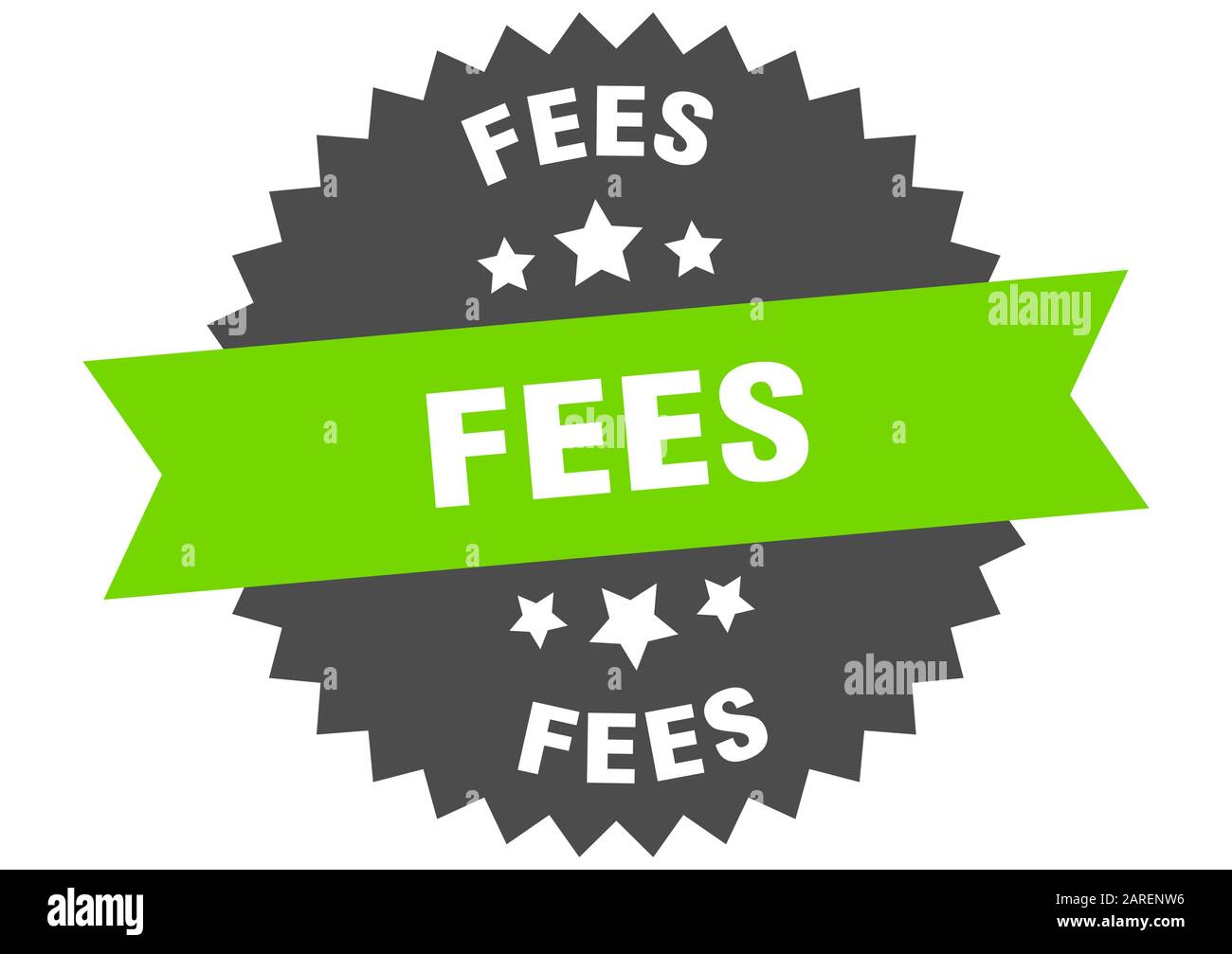 fees sign. fees circular band label. round fees sticker Stock Vector ...