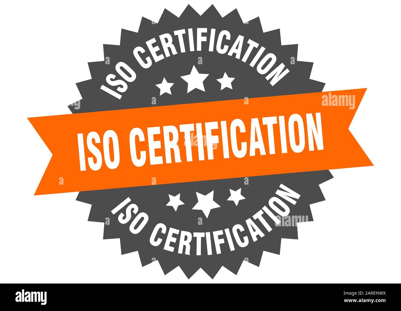 iso certification sign. iso certification circular band label. round ...