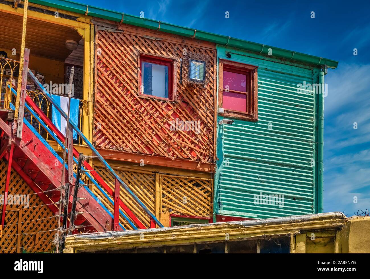 Colorful Caminto street scenes in La Boca, the oldest working-class ...