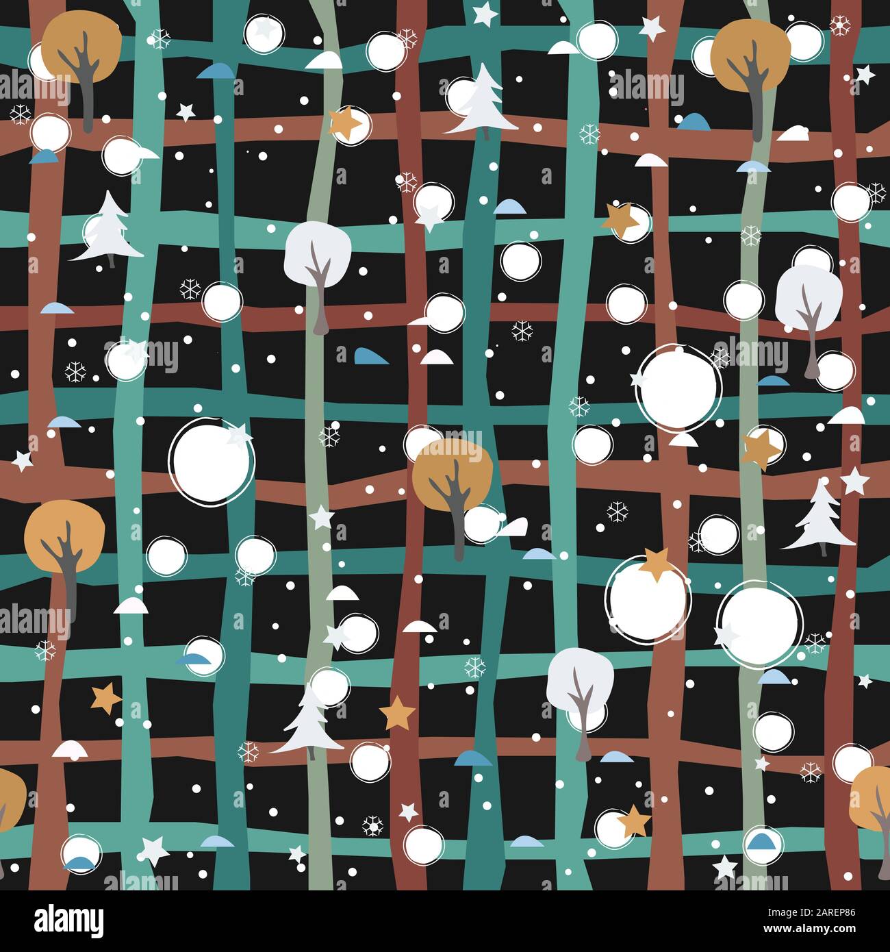 Golden Winter Seamless Pattern. Dark Background. vector Illustration ...