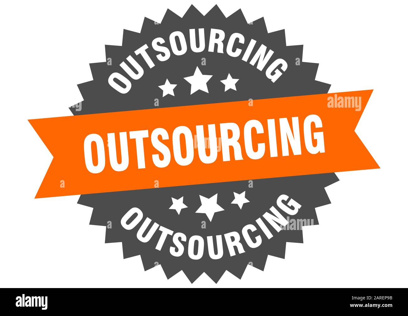 outsourcing sign. outsourcing circular band label. round outsourcing ...