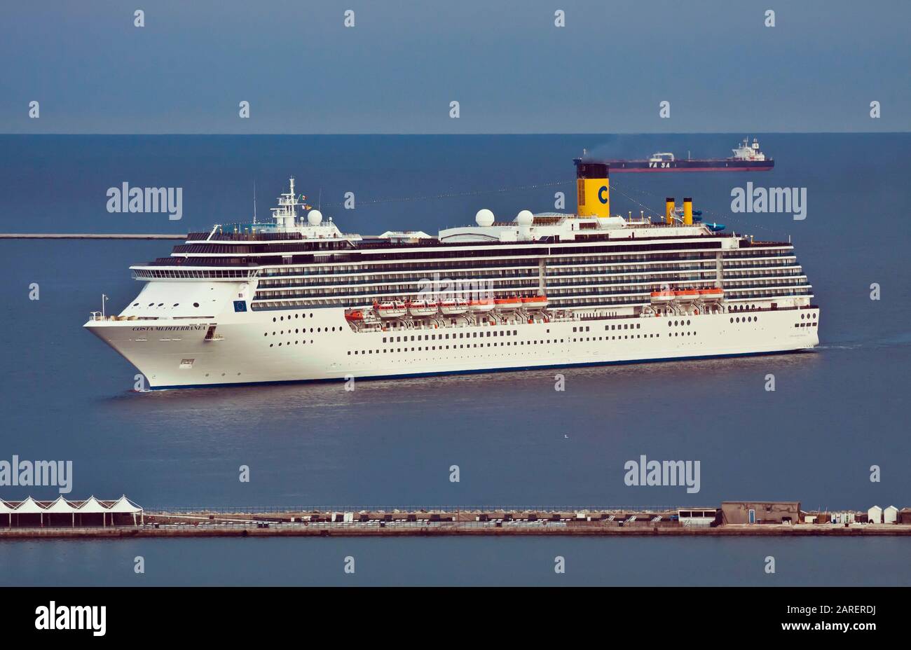 TRIESTE, ITALY - Cruise ship Costa Mediterranea of Costa Crociere Group ...