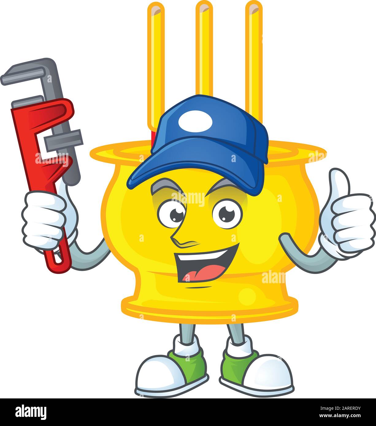 Cool Plumber chinese gold incenseon mascot picture style Stock Vector ...
