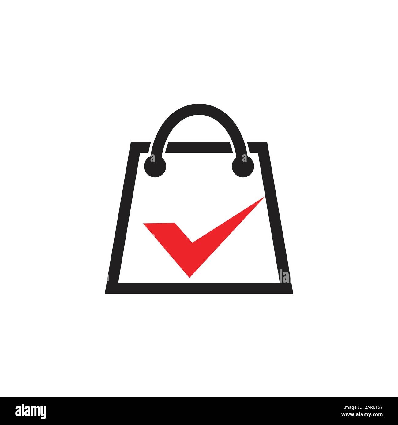 check mark shopping bag symbol vector Stock Vector Image & Art - Alamy