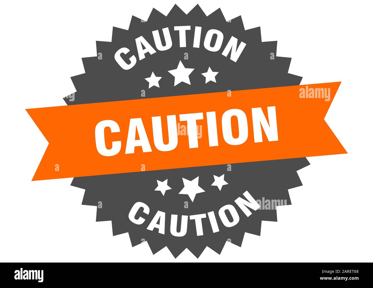 caution sign. caution circular band label. round caution sticker Stock ...