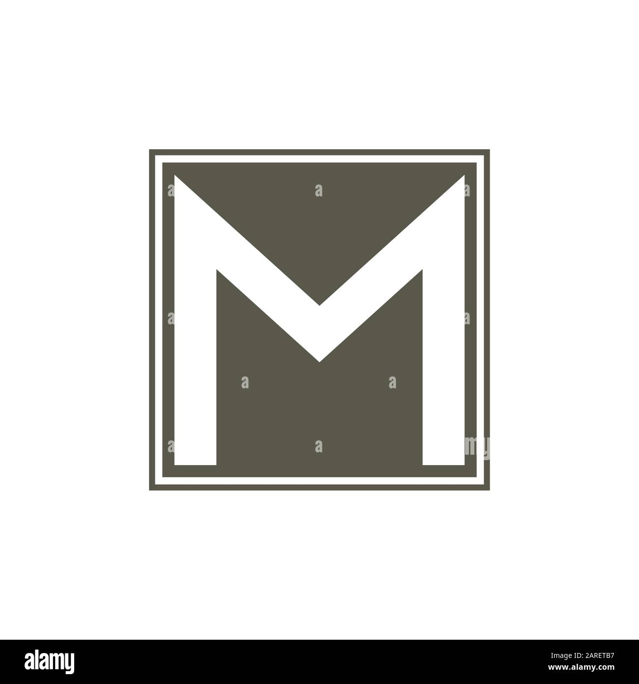 letter m square negative space logo vector Stock Vector Image & Art - Alamy