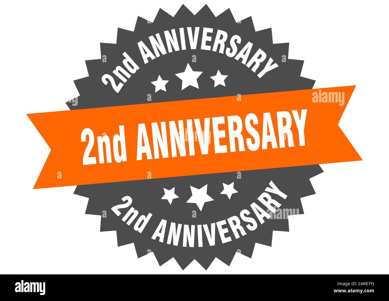 2nd anniversary sign. 2nd anniversary circular band label. round 2nd ...