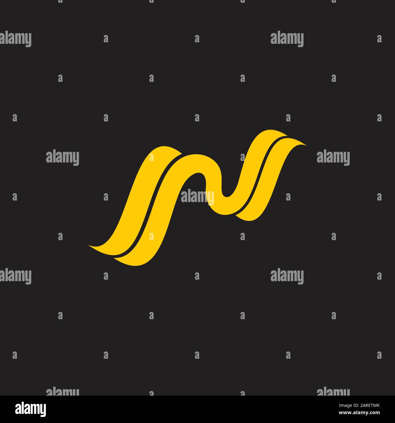 Green ribbon letter symbol logo hi-res stock photography and images - Alamy