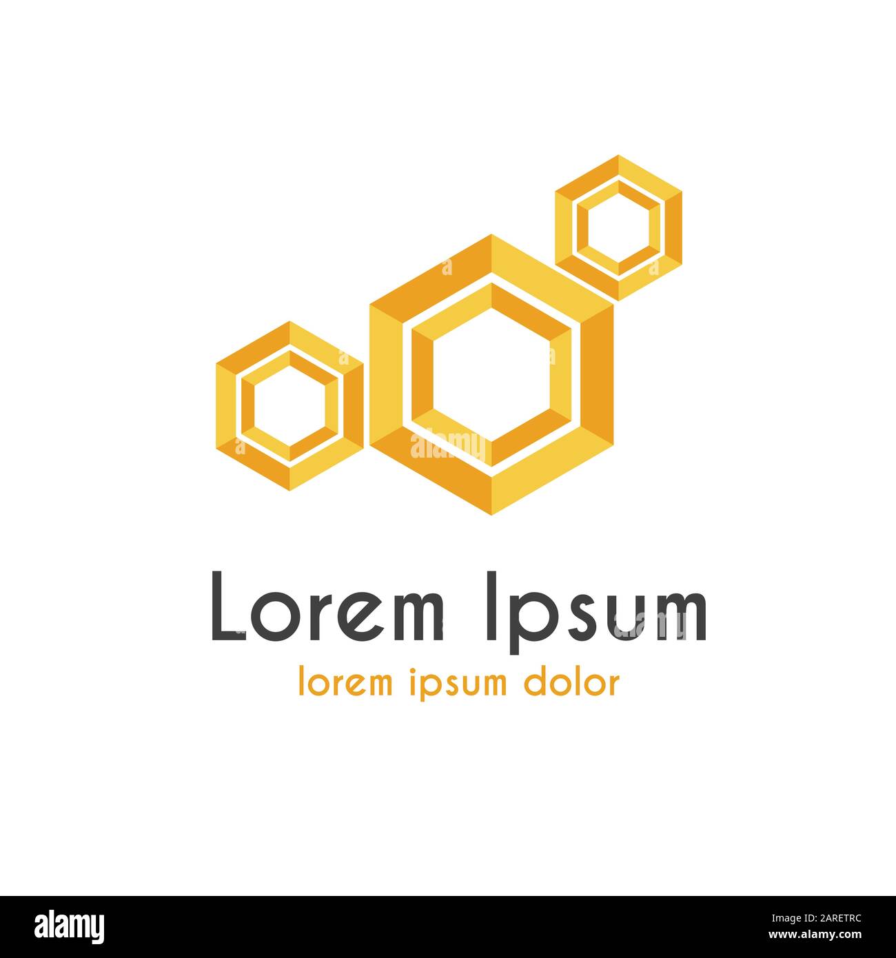 Logo with yellow hexagons Stock Vector Image & Art - Alamy