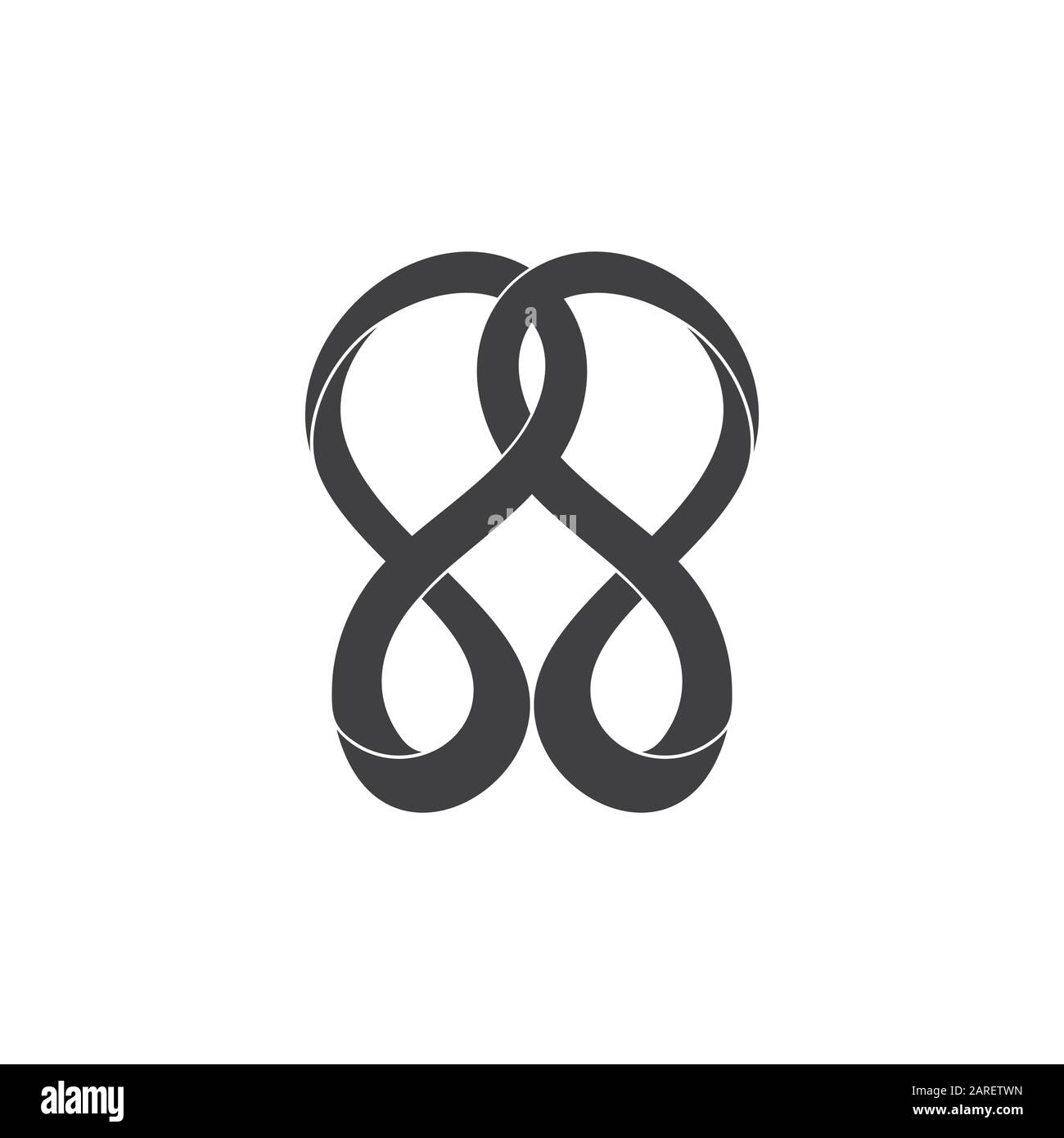 abstract linked infinity curves 3d motion design logo vector Stock ...