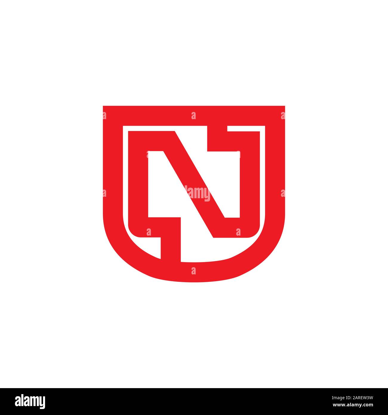 letter n emblem shield geometric line logo vector Stock Vector Image ...