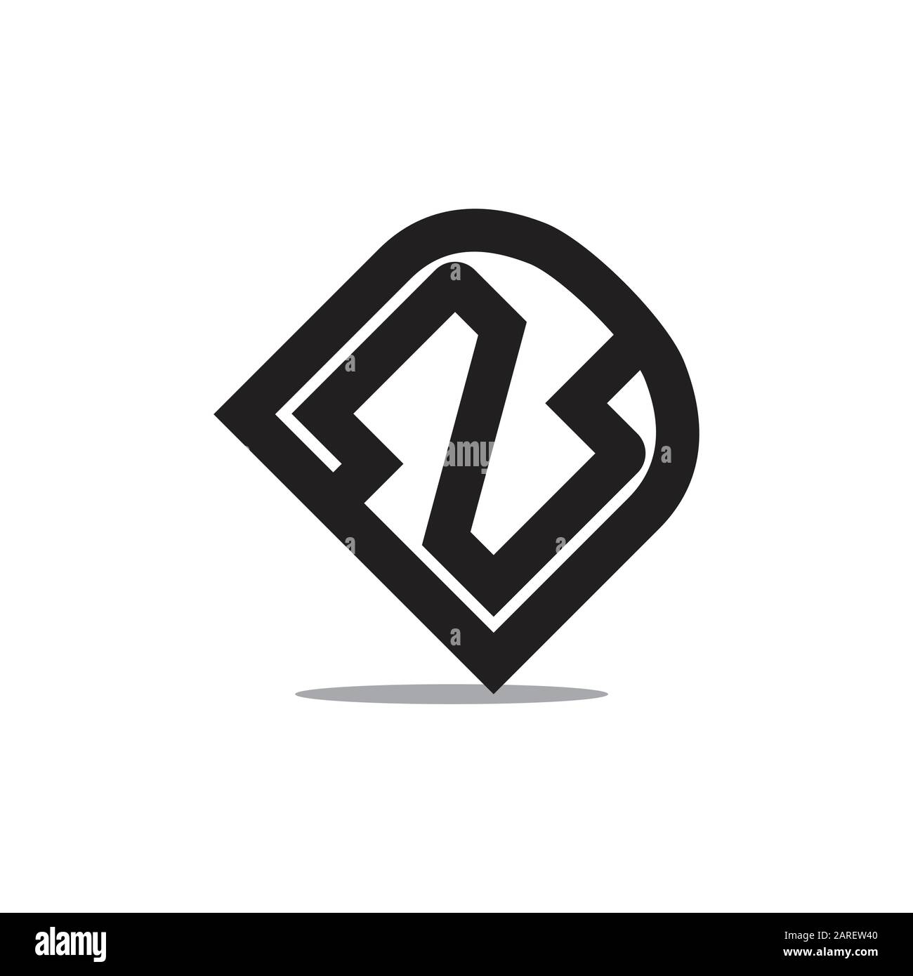 letter d n z simple geometric line logo vector Stock Vector Image & Art - Alamy