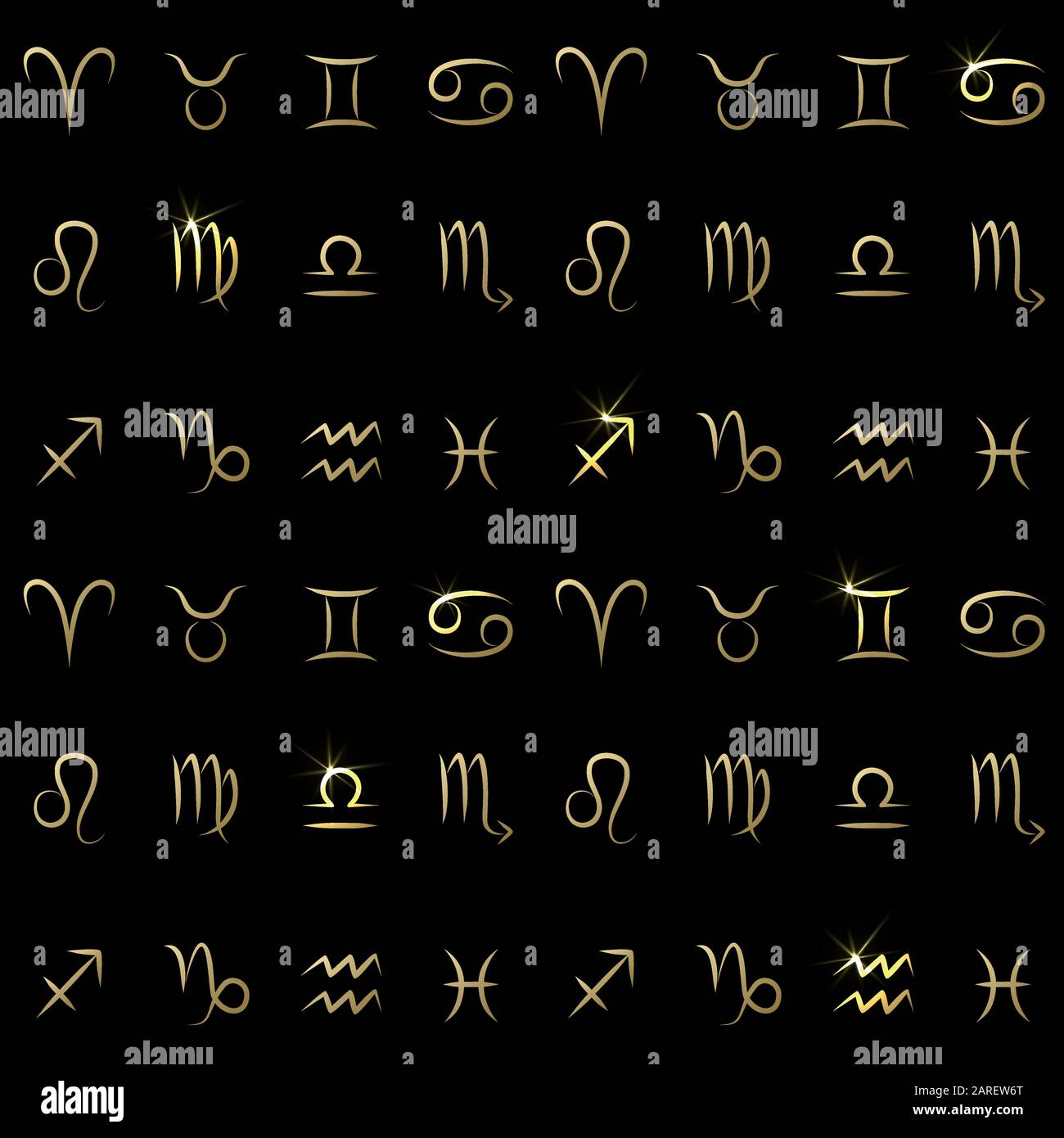 Set zodiac signs icons horoscope hi-res stock photography and images ...