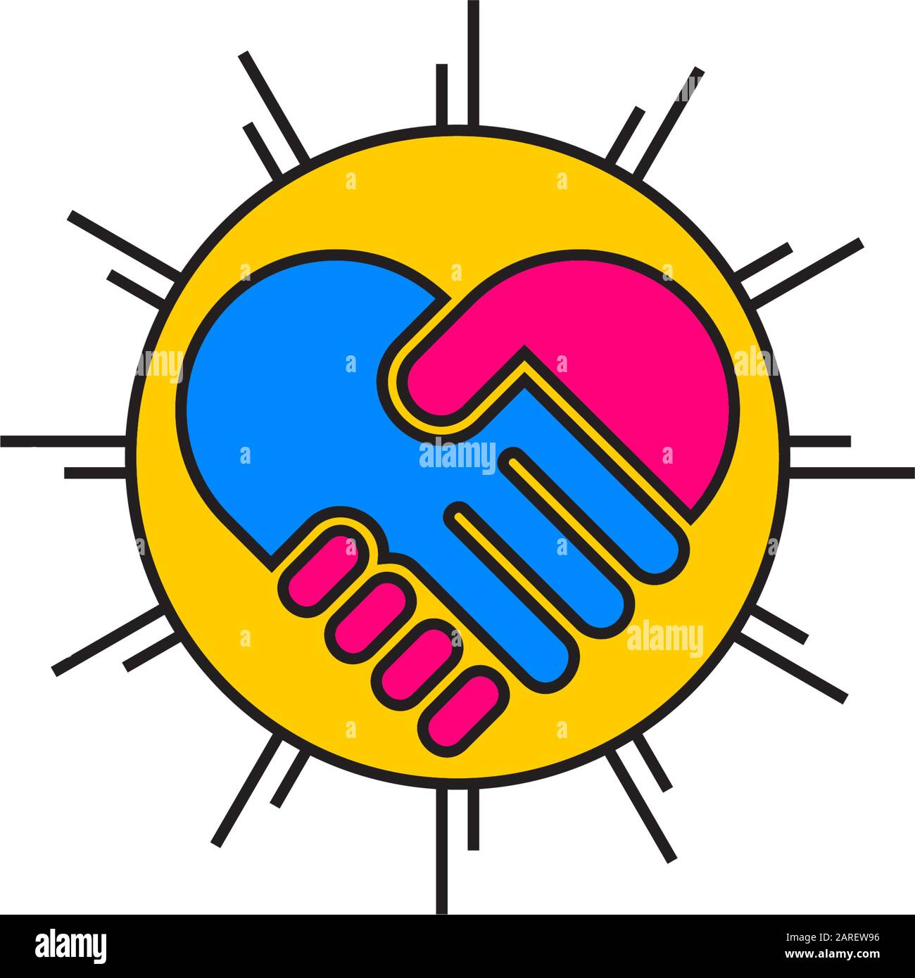 Hand Unity Symbol Vector