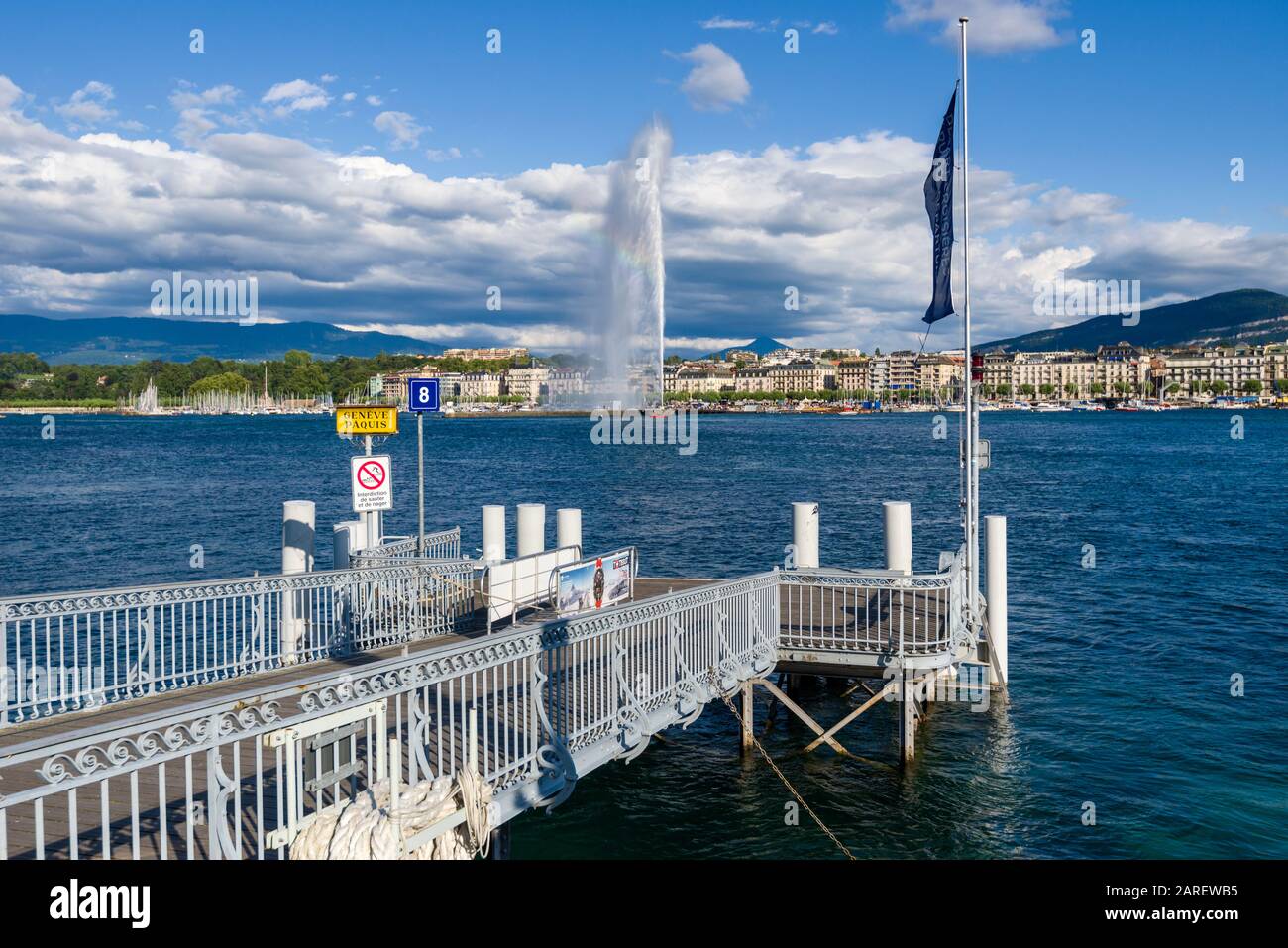 panoramique view of the Geneva Lake, geneva, Switzerland Stock Photo ...