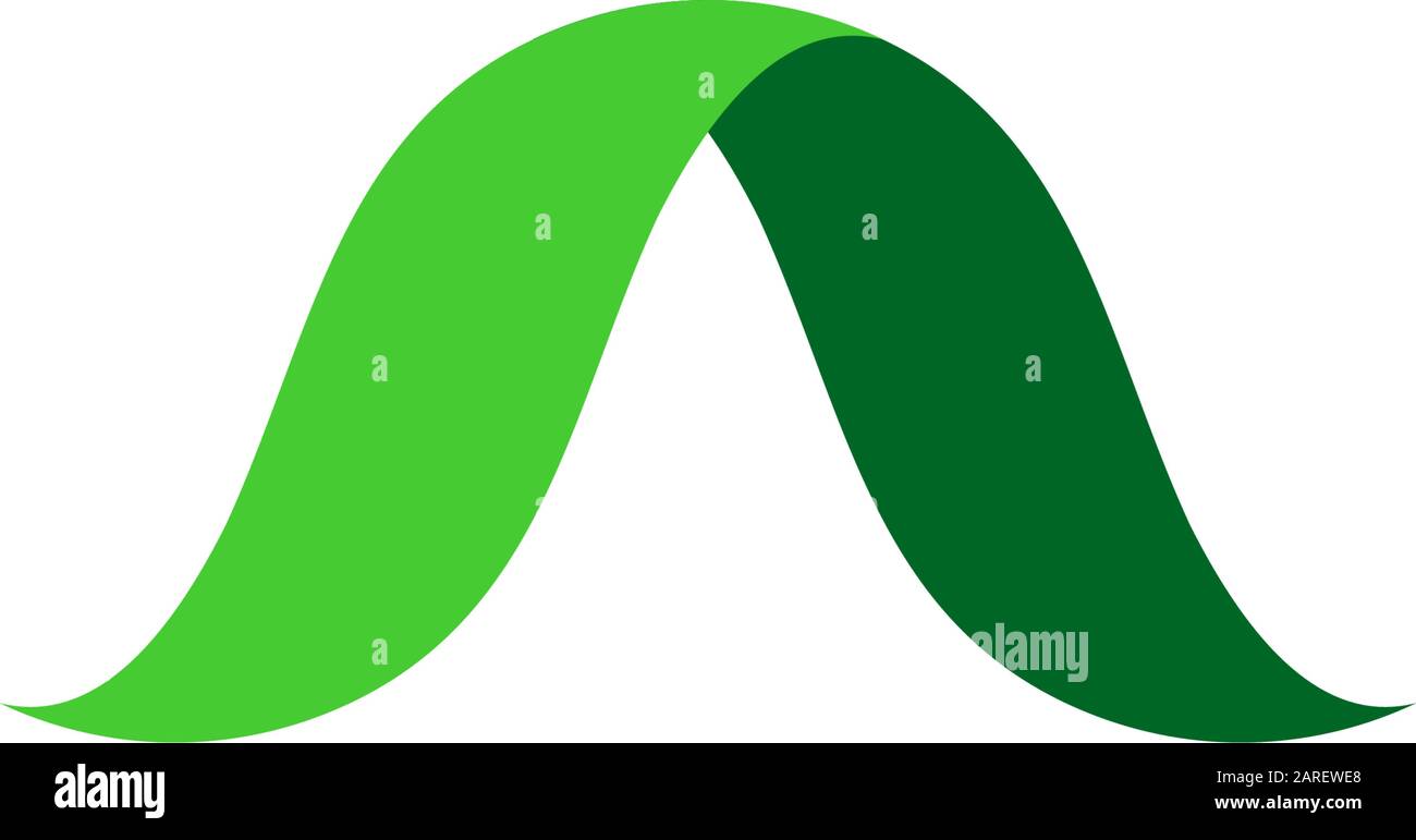 symbol vector of letter a simple curves leaf colors design Stock Vector ...