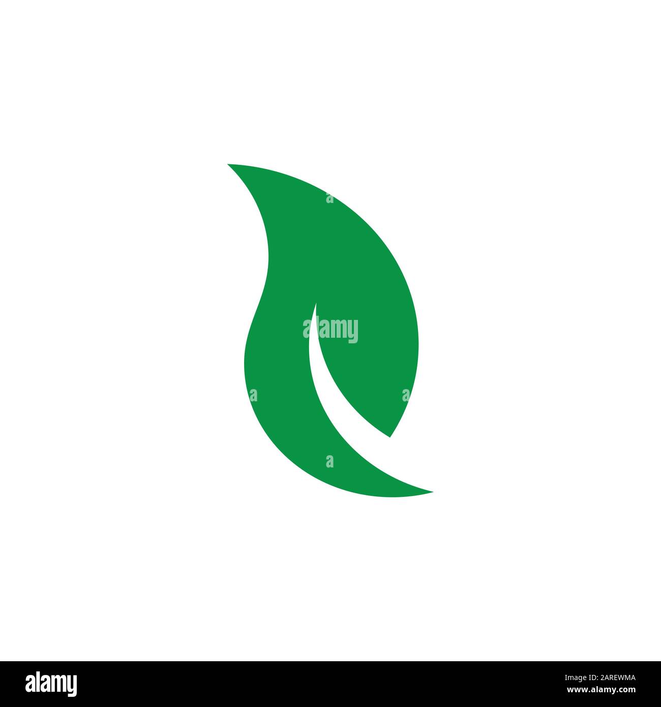 simple geometric leaf curves design logo vector Stock Vector Image ...