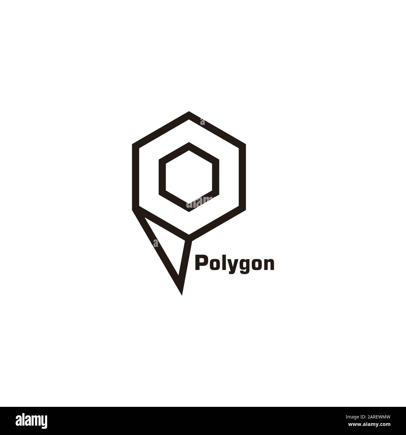 symbol vector of letter p polygon hexagon line art design Stock Vector ...