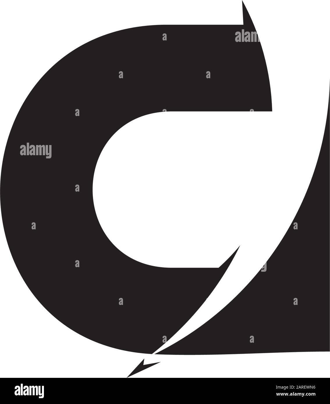 symbol vector of letter c slice arrow motion geometric design Stock ...