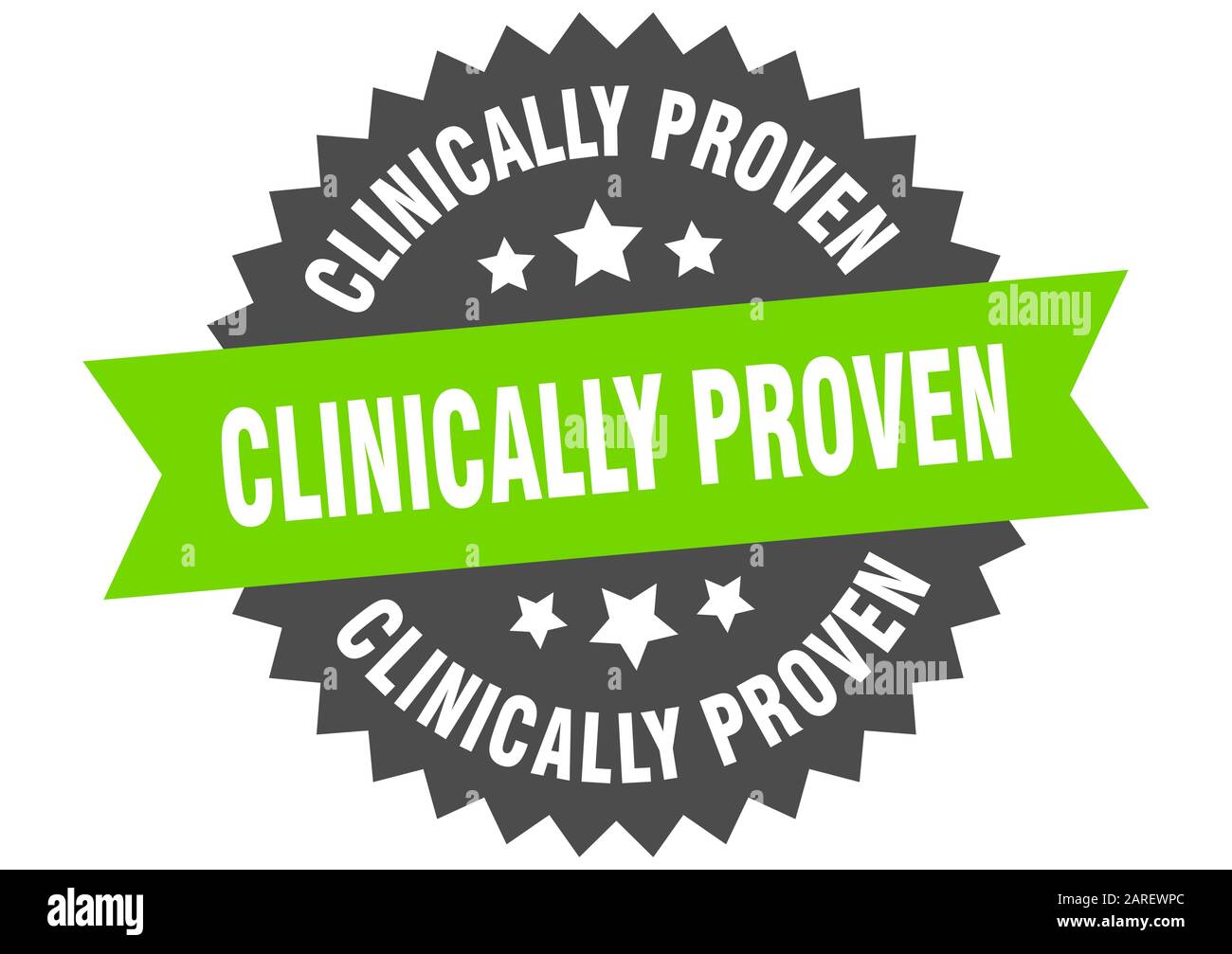 clinically proven sign. clinically proven circular band label. round ...