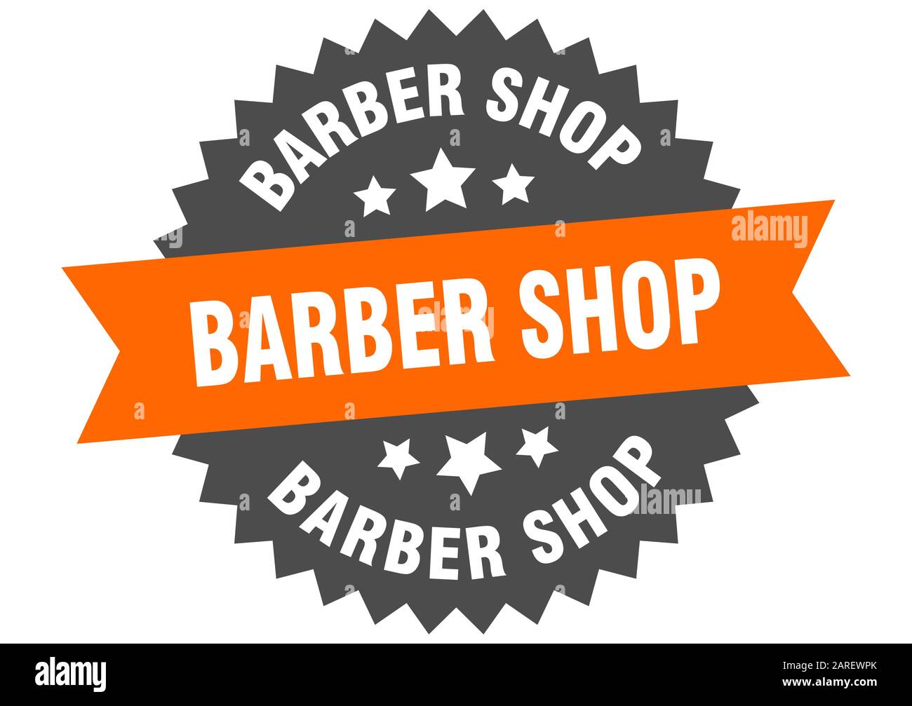 barber shop sign. barber shop circular band label. round barber shop ...